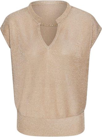 Lascana Kurzarmpullover aus Glitzergarn mit Gliederketten-Detail Elegantes Strickshirt, leicht transparentes Partyshirt, festlich