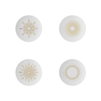 Rosenthal TAC Gropius Festive C. Stars Set 4 Teller flach 10 cm