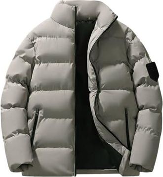 Generic Vestes dhiver matelassées pour homme - Doudoune thermique chaude en coton épais - Manteaux rembourrés - Couleur unie - Fermeture éclair - Manteau ampl