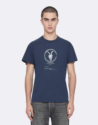 AllSaints Tier Hale Kurzarm-Rundhalsshirt in verwaschenem Marineblau
