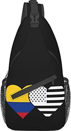 Generic Sac De Poitrine Drapeau Colombien Et Drapeau Am&eacute;ricain Petit Sac &Agrave; Bandouli&egrave;re Loisir Moderne Sacs De Poitrine, Pour Escalade, Camping, Voyage