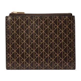 Calvin Klein Emblem Double Zip Bifold Geldb&ouml;rse - - Accessories - Damen - Braun - ONE SIZE