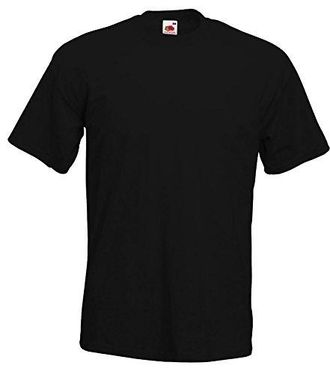 Fruit Of The Loom Homme T-Shirt dans le Pack de 5 en tout Couleur et Tailles S-5XL - Noir, Homme, 4X-Large