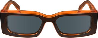 Calvin Klein Jeans Unisex Adult Sunglasses CKJ24604S - Grey/Orange with Solid Grey Lens