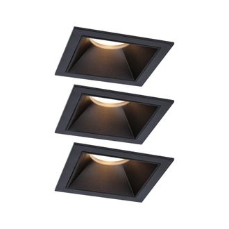 Paulmann 93125 LED Einbauleuchte 3-Step-Dim Cole IP44 eckig 88x88mm Coin 3x6W 3x470lm 230V 2700K Schwarz