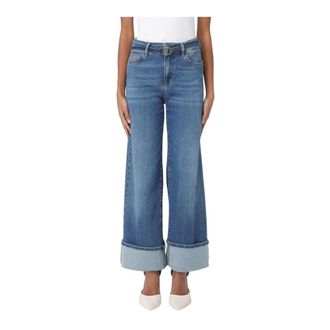 Liu Jo Wide Leg Jeans mit umgeschlagenem Saum - - Jeans - Damen - Blau - W28