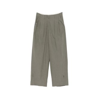 Low Classic Pleated Button-cuff Trousers