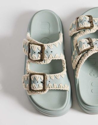 Mou Mou - EVA-Sandalen in Gr&uuml;n mit zwei Schnallen