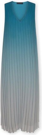 Elena Miro Femme, Robes, Bleu, Taille: 42 FR Longue robe pliss&eacute;e
