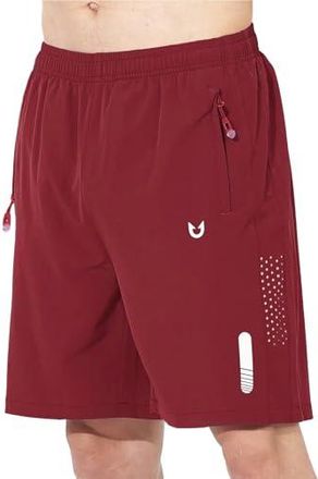 Generic Short de course à pied pour homme, séchage rapide, léger, 17,8 cm, avec poches à fermeture éclair, RD1., L