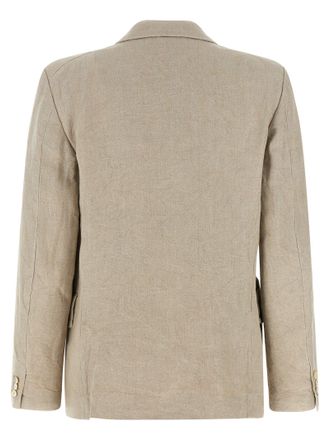 Comme Des Gar&ccedil;ons Womens Beige Linen Blazer Clothing