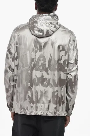 Alexander McQueen Windjacke mit Allover-Logo und Kapuze Alexander McQueen