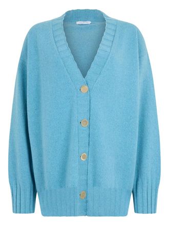 Malo button V-neck cardigan - Bleu