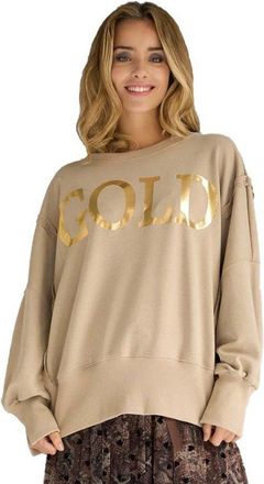 Miss Goodlife Sweatshirt MG12776 Roundneck Sweater Gold - Sand