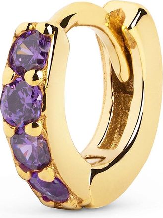 Singularu Einzelner Creolen-Ohrring Cleo S Lavande. Sterlingsilber mit 18 kt Goldbeschichtung. Schmuck für Damen