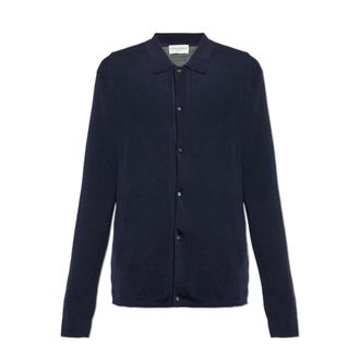 Officine Générale Homme, Pulls, Bleu, Taille: XL Cardigan avec col Brent