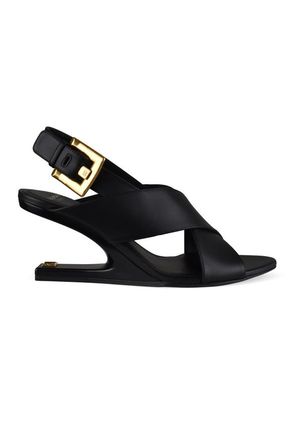 Balmain Anthem No Wedge-Sandalen Schwarz