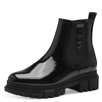 s.Oliver Damen Chelsea Boots mit Rei&szlig;verschluss Vegan, Schwarz (Black Patent), 40 EU