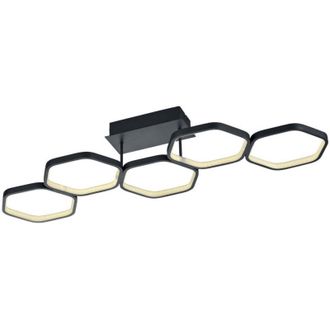 Reality Reality Leuchten - Vigo Plafonnier Led Dimmable 5 Hexagones L90 cm Anthracite Trio Lighting
