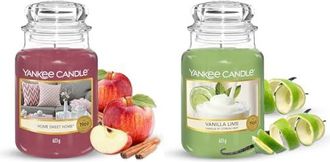 Yankee Candle Company Duftkerze | Home Sweet Home | Brenndauer bis zu 150 Stunden | Große Kerze im Glas & Duftkerze im Glas| Vanilla Lime | Brenndauer bis zu 150 Stunden| G
