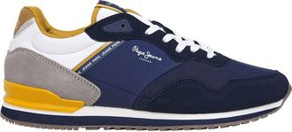 Pepe Jeans London London Muse M Herren-Sneaker, Blau (Marine), Größe 45, Blau/Marineblau, 46 EU