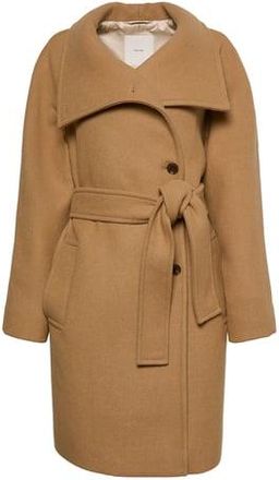 Calvin Klein Manteau droit &agrave; col montant en laine m&eacute;lang&eacute;e