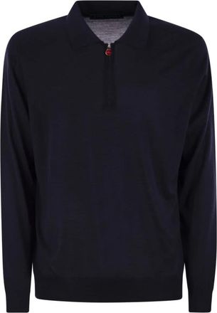 Kiton Homme, Tops, Bleu, Taille: M Polo en maille fine