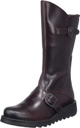 FLY London MES 2 Bottes à boucle Femme, Semelle Noire Vin, 36.5 EU
