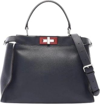 Fendi Pre-owned Sac &agrave; main 2-en-1 en cuir Peekaboo - Femme - Pre-owned - Bleu - Taille: ONE Size