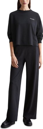 Marc O'Polo Damen Sweatshirt mit Stretch-Anteil Basic, Blau (Deep Night Blue), XXS