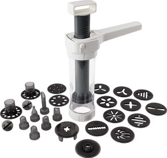 Dr. Oetker Gebäckpresse inkl. 12 Formscheiben und 6 Tüllen, Presse für Plätzchen, hochwertige Spritze für Dekorationen, Plätzchenpresse mit großem Füllvolumen (F