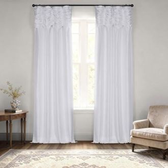 Half Price Drapes Vorh&auml;nge aus Dupioni-Seide mit R&uuml;schen f&uuml;r Wohnzimmer, 127 x 213 cm (1 Paneel), PDCH-KBS1-84-RU, Ice