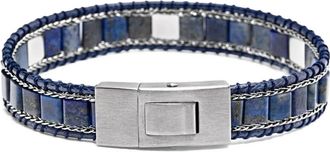 Nialaya bracelet en lapis-lazuli à clous - Bleu