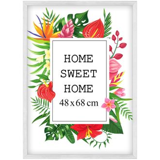 MG Design Weiß Bilderrahmen 48 x 68,3 cm - Aus echtem Holz mit Acrylglas, zum Aufhängen & Aufstellen, für Fotos, Poster & Puzzle