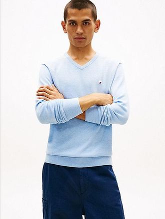 Tommy Hilfiger Pull &agrave; col en V et drapeau brod&eacute;