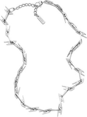 Diesel Collier pour homme en acier inoxydable avec fermoir mousqueton