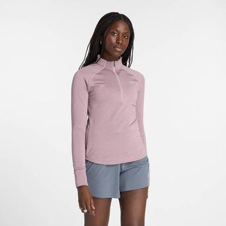 New Balance Damen T-Shirt Athletics Heat Grid Half Zip