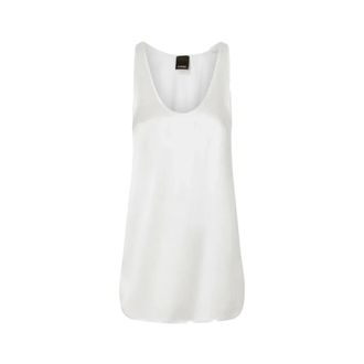 Pinko Pinko, Femme, Tops, Blanc, Taille: 36 FR Crazy Tank Top