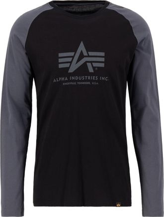 Alpha Industries Herren Basic LS Longsleeve T-Shirt, Black/Greyblack, XXL