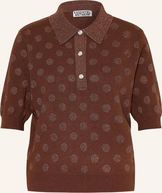 Essentiel Strick-Poloshirt Krab Mit Glitzergarn braun