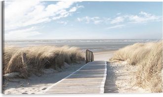 Reinders Wandbild, Weg durch die D&uuml;nen, Wohnzimmer, Wandbild, Wanddeko, Room Decor, MDF, Beige, 70x118cm