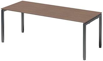 Bisley Cito Schreibtisch, 650-850 mm höheneinstellbares U-Gestell, Metall, Wn334 Dekor Nußbaum, Gestell Anthrazitgrau, 80 x 200 x 85 cm