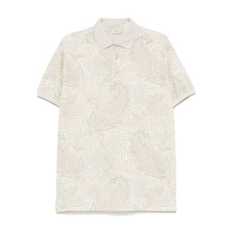 Etro Roma Polo mit gr&uuml;nen Am&ouml;ben - - Tops - Herren - Beige - M
