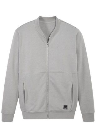 John Devin Sweatjacke mit modischer Teilungsnaht Langarm, Sweatjacke mit Rei&szlig;verschluss und Rundhals, Baumwollmischung