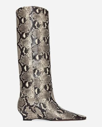 Arket Lederstiefel Mit Keilabsatz -Schwarz