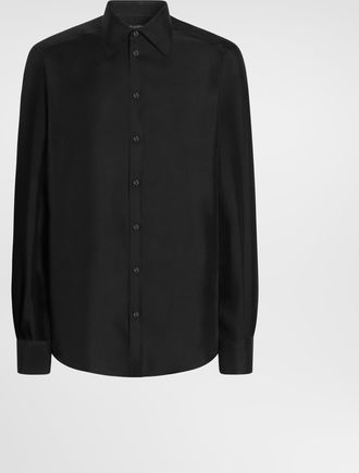 Dolce & Gabbana Hemd Martini Aus Seidentwill - Mann Hemden Schwarz 38