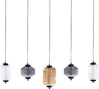 Beliani Beliani - Lampe Suspendue en M&eacute;tal avec Abat-Jour en Verre 5 Lampes Multicolore Sullane
