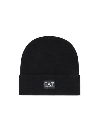 Emporio Armani EA7 Unisex Train Beanie, 7Y000044, Schwarz, 56