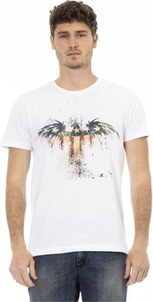 Trussardi Casual Rundhals T-Shirt mit Frontdruck - - Tops - Herren - Wei&szlig; - XL