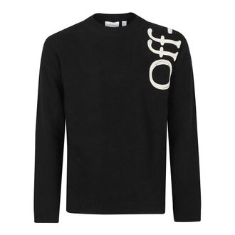 Off-white Vertikaler Buch-Strickpullover mit Rundhalsausschnitt - - Knitwear - Herren - Schwarzk - XL